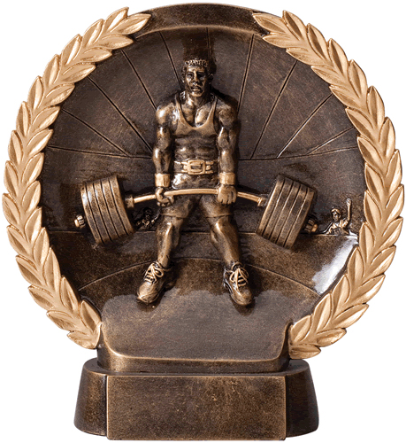 Powerlifting awards, Dish weightlifting resin award